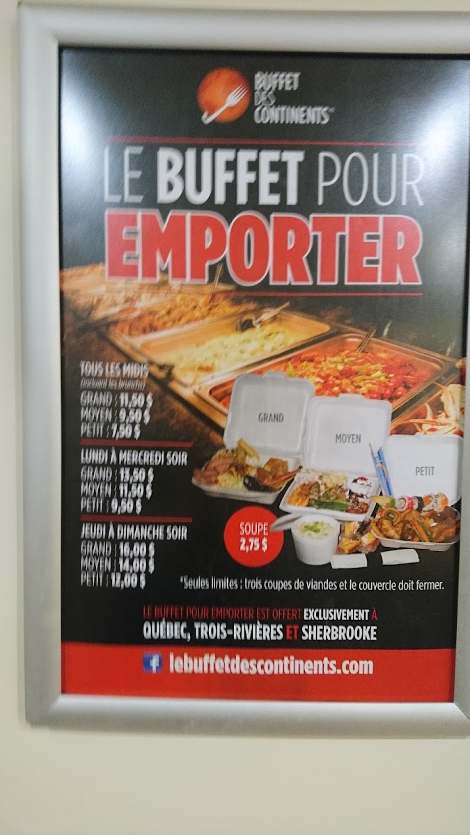 Buffet Des Continents - Trois-Rivières Menu | Featured Dishes