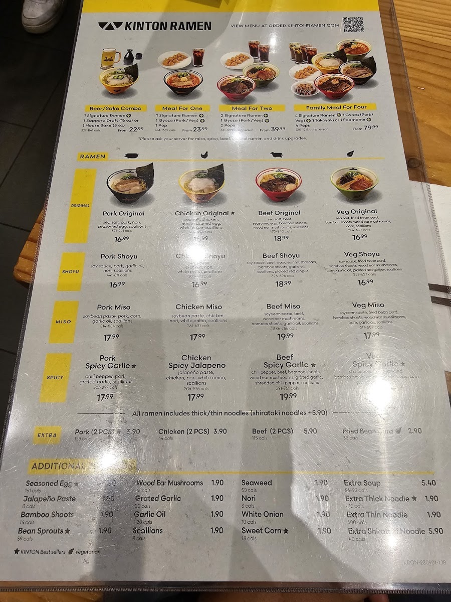 Kinton Ramen Kennedy Commons Menu | Spicy Garlic & Donburi